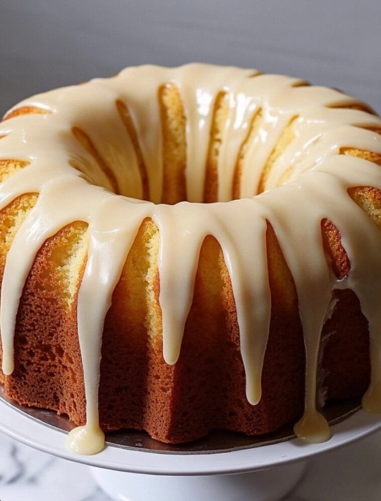 Vanilla Buttermilk Pound Cake with Cream Cheese Glaze Recipe – Choose a ...