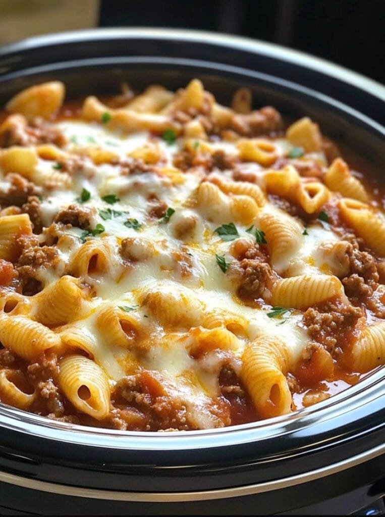 Slow Cooker Cheesy Beef and Shells Recipe – Choose a recipe